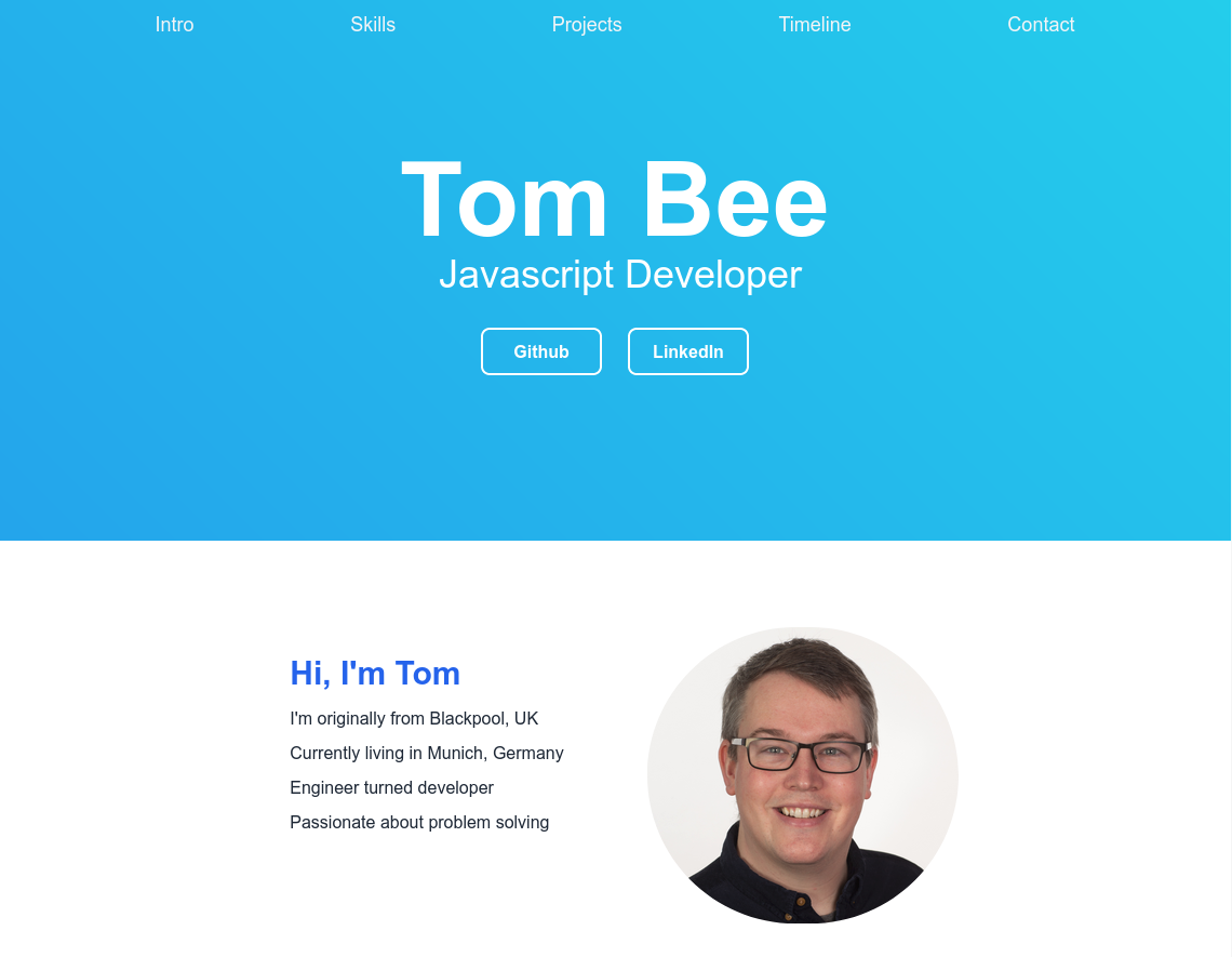 Tom Bee - Web Developer